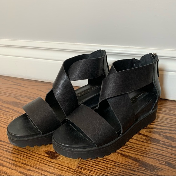 Steven By Steve Madden | Shoes | Steve Madden Black Leather Platform ...